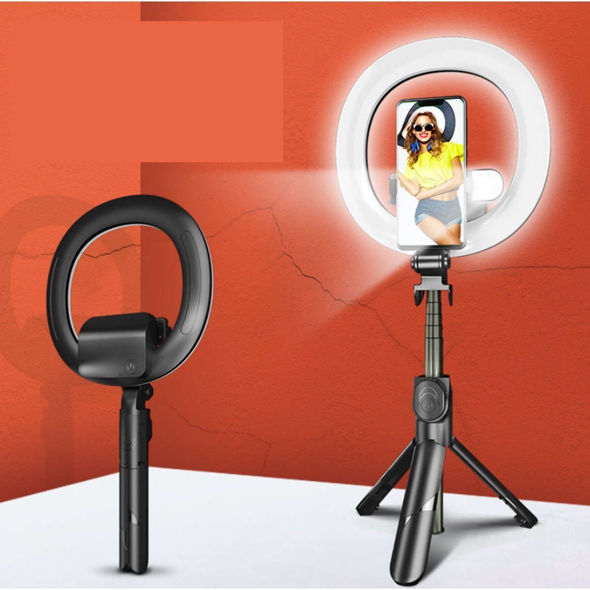 Self Video Portrait Soft Halo Light Stand With Dual LED Light And ...